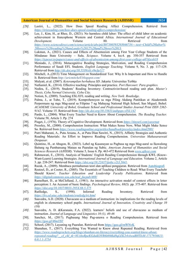SALIK NA NAKAAAPEKTO SA ANTAS NG PAG-UNAWA SA PAGBASA NG MGA MAG-AARAL NA NASA ANTAS NG ...