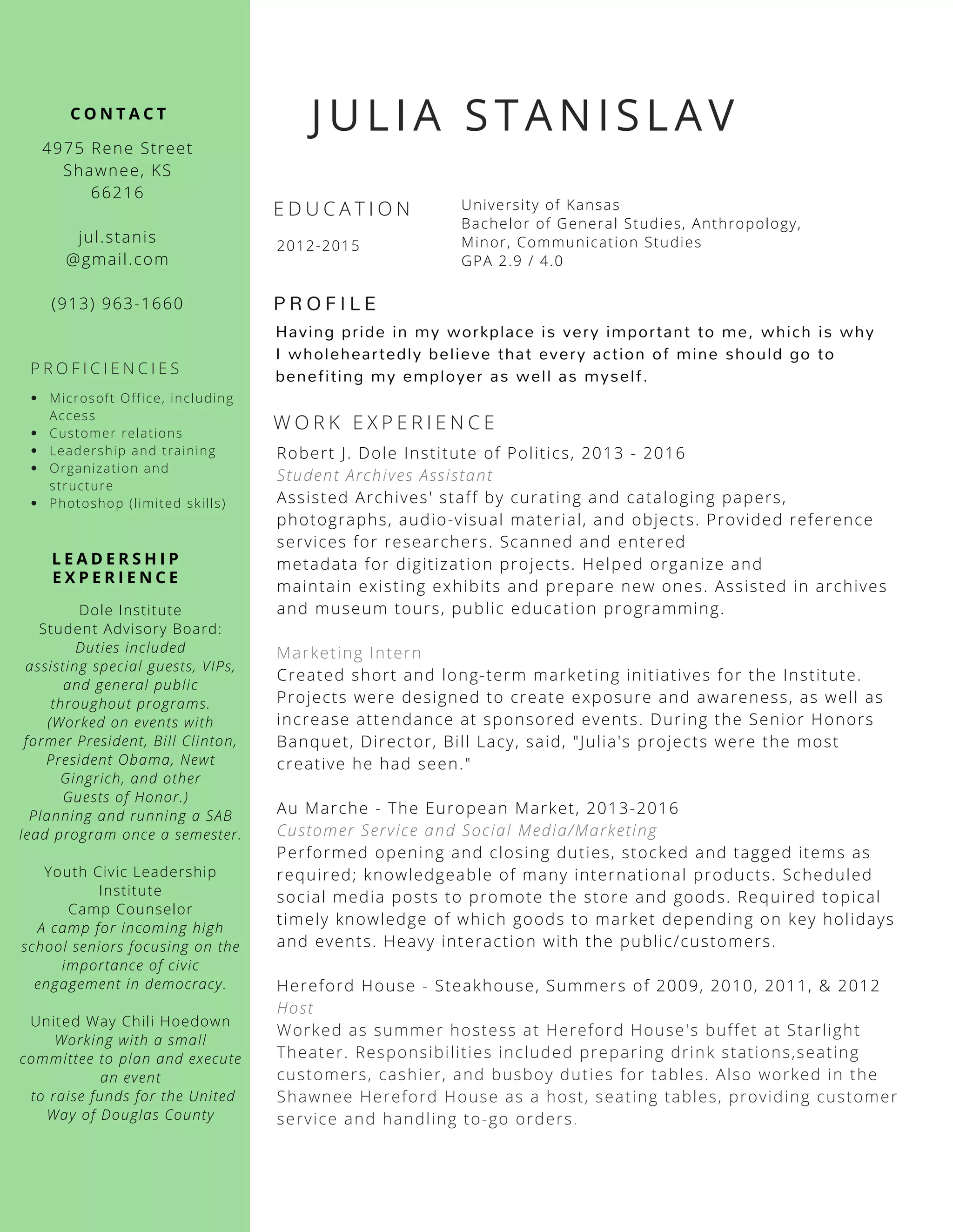 Julia Stanislav - Resume | PDF