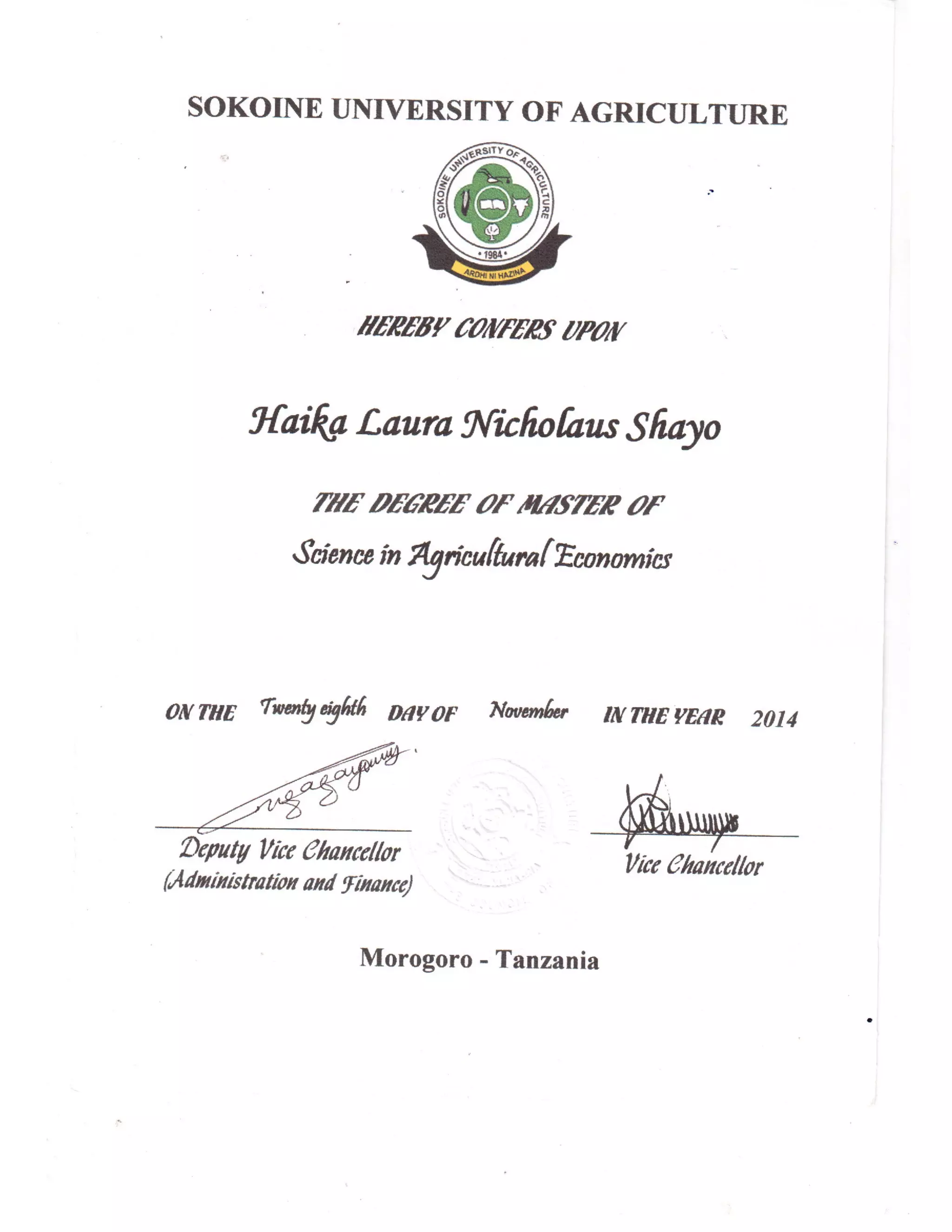 LAURA MSC Certificate | PDF