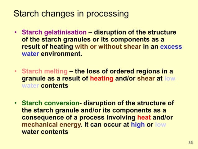 Starch conversion, gelatinization, processing | PPT | Chemistry | Science