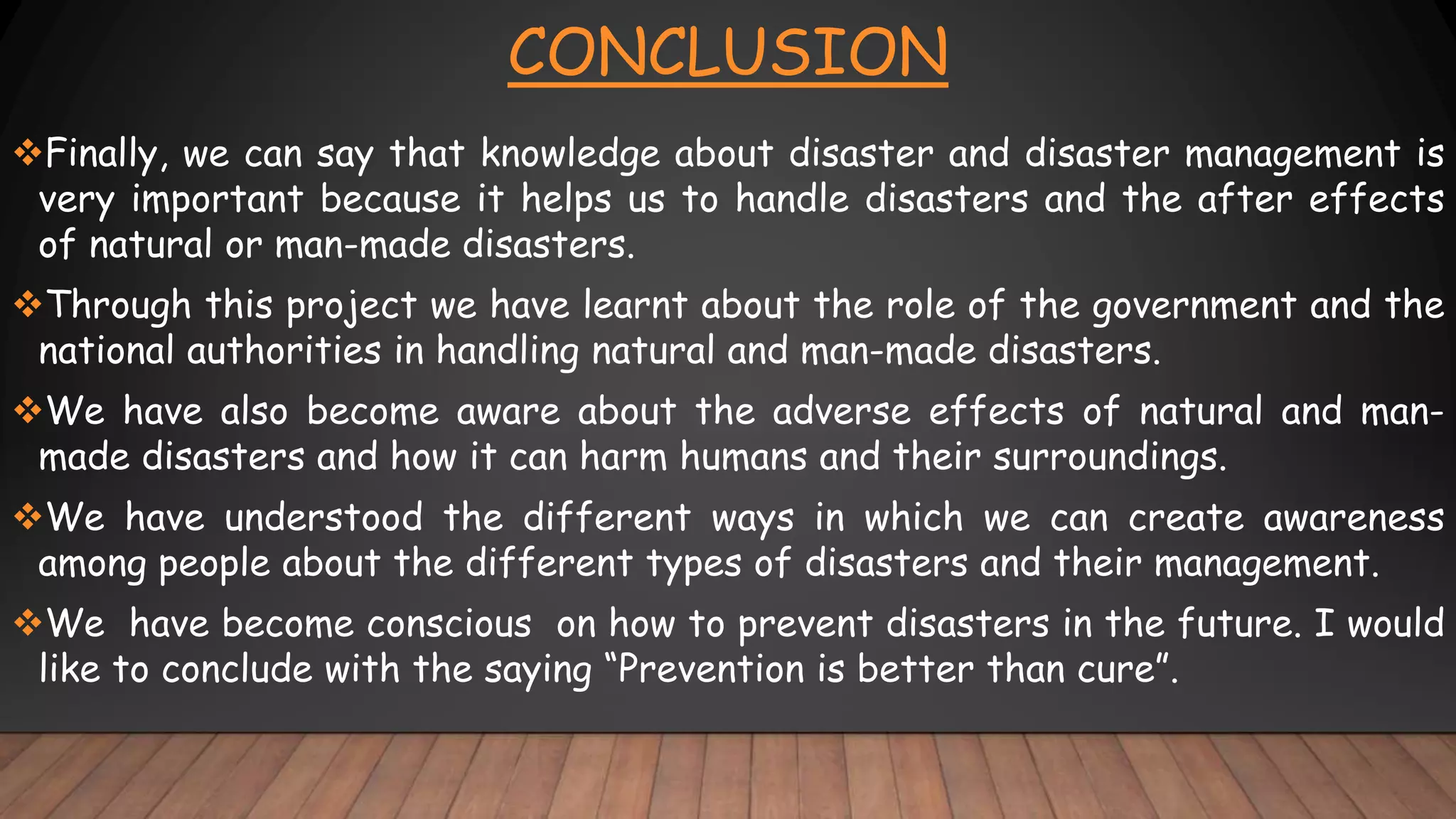 Project on Disaster Management | PPTX