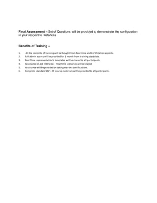 SAP SF Training Content | DOCX