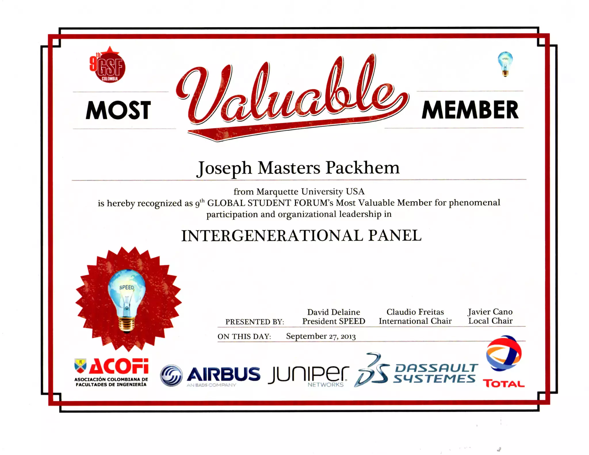 Most Valuable Member Certificate | PDF