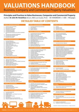 Valuations Handbook - Dr John W Hendrikse (Business, Company and Commercial Property Valuations ...