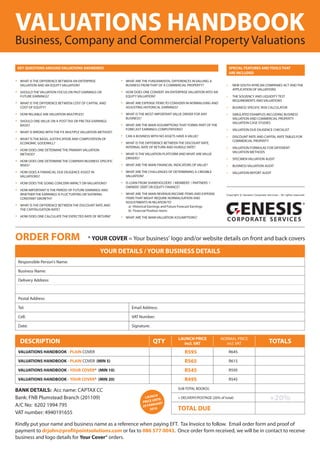 Valuations Handbook - Dr John W Hendrikse (Business, Company and ...