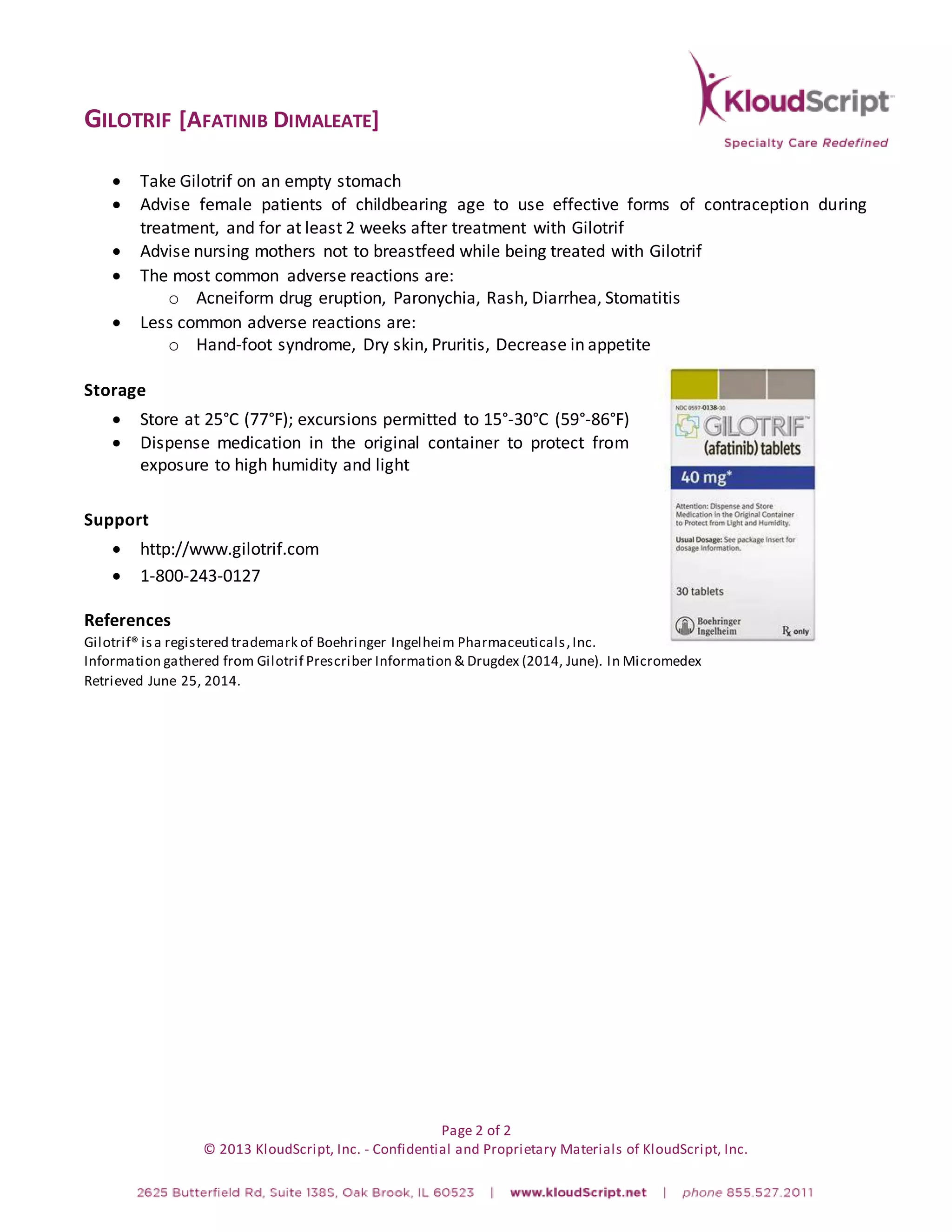 Gilotrif Drug Education | DOCX