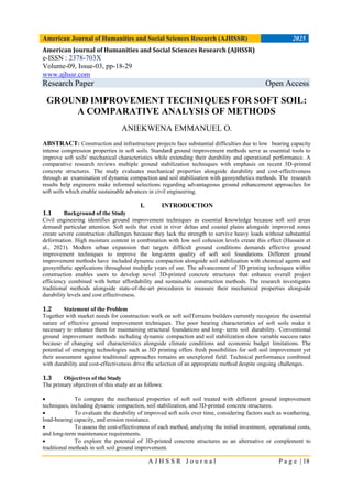GROUND IMPROVEMENT TECHNIQUES FOR SOFT SOIL: A COMPARATIVE ANALYSIS OF ...