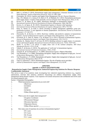 HUMANITARIAN SUPPLY CHAIN MANAGEMENT: INDUSTRIAL ENGINEERING SOLUTIONS FOR DISASTER RESPONSE | PDF