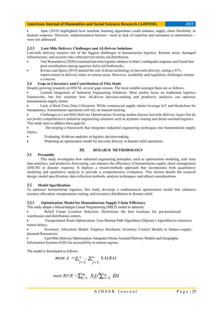 HUMANITARIAN SUPPLY CHAIN MANAGEMENT: INDUSTRIAL ENGINEERING SOLUTIONS ...