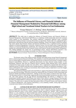 The Influence of Financial Literacy and Financial Attitude on Financial Management Mediated by ...