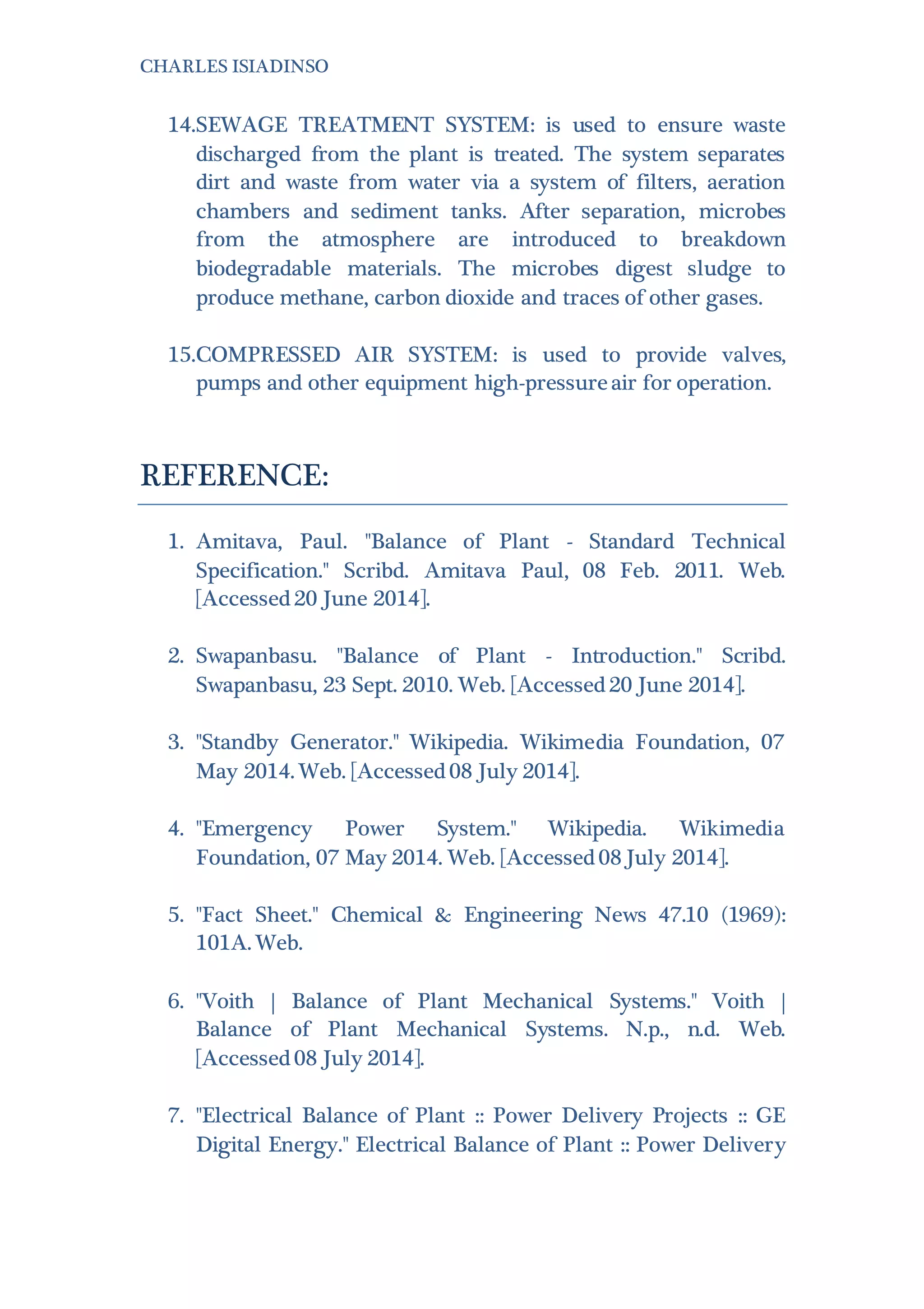 6. Balance Of Plant | DOCX