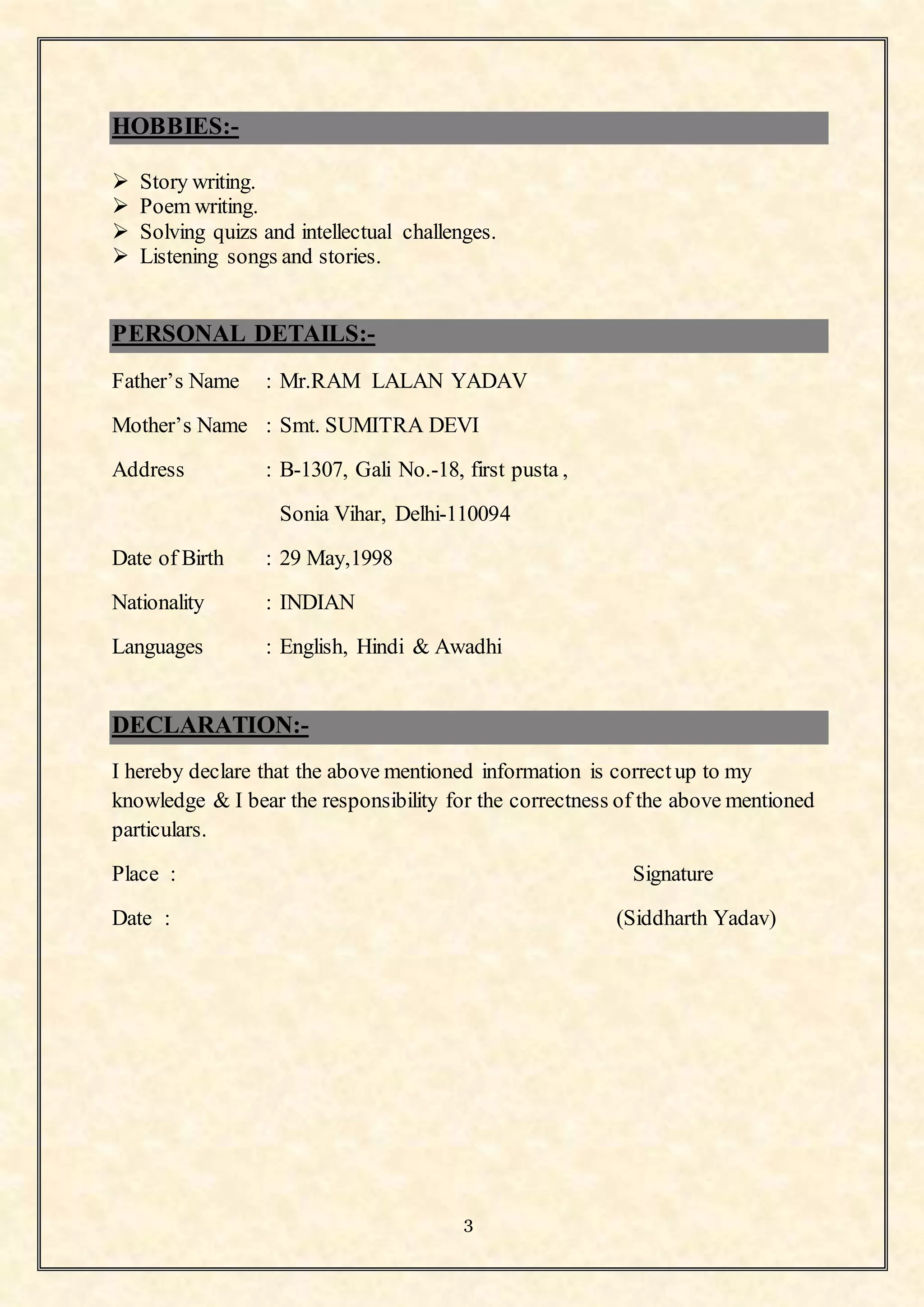 SIDDHARTH'S RESUME | DOCX