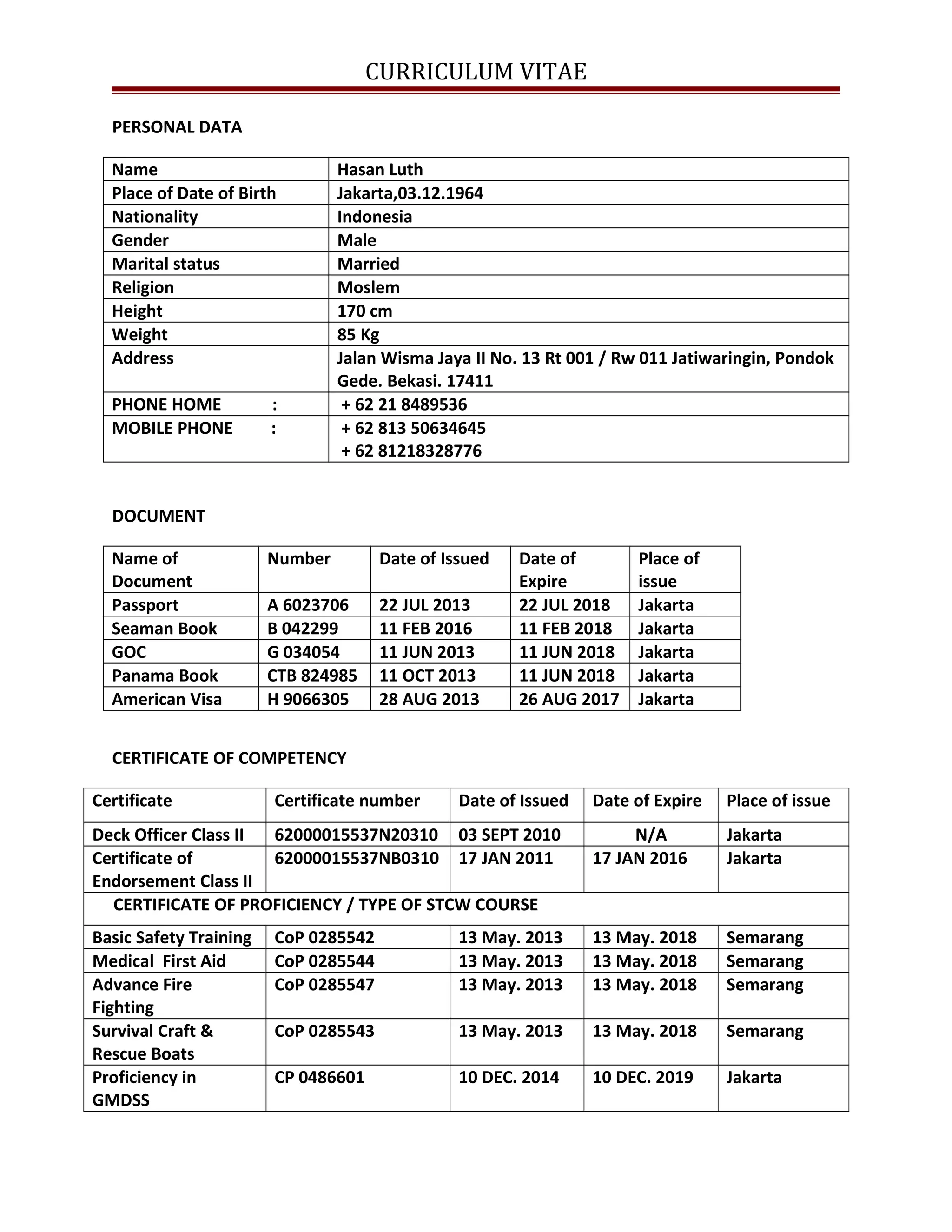 CV HASAN LUTH 2016 | DOC