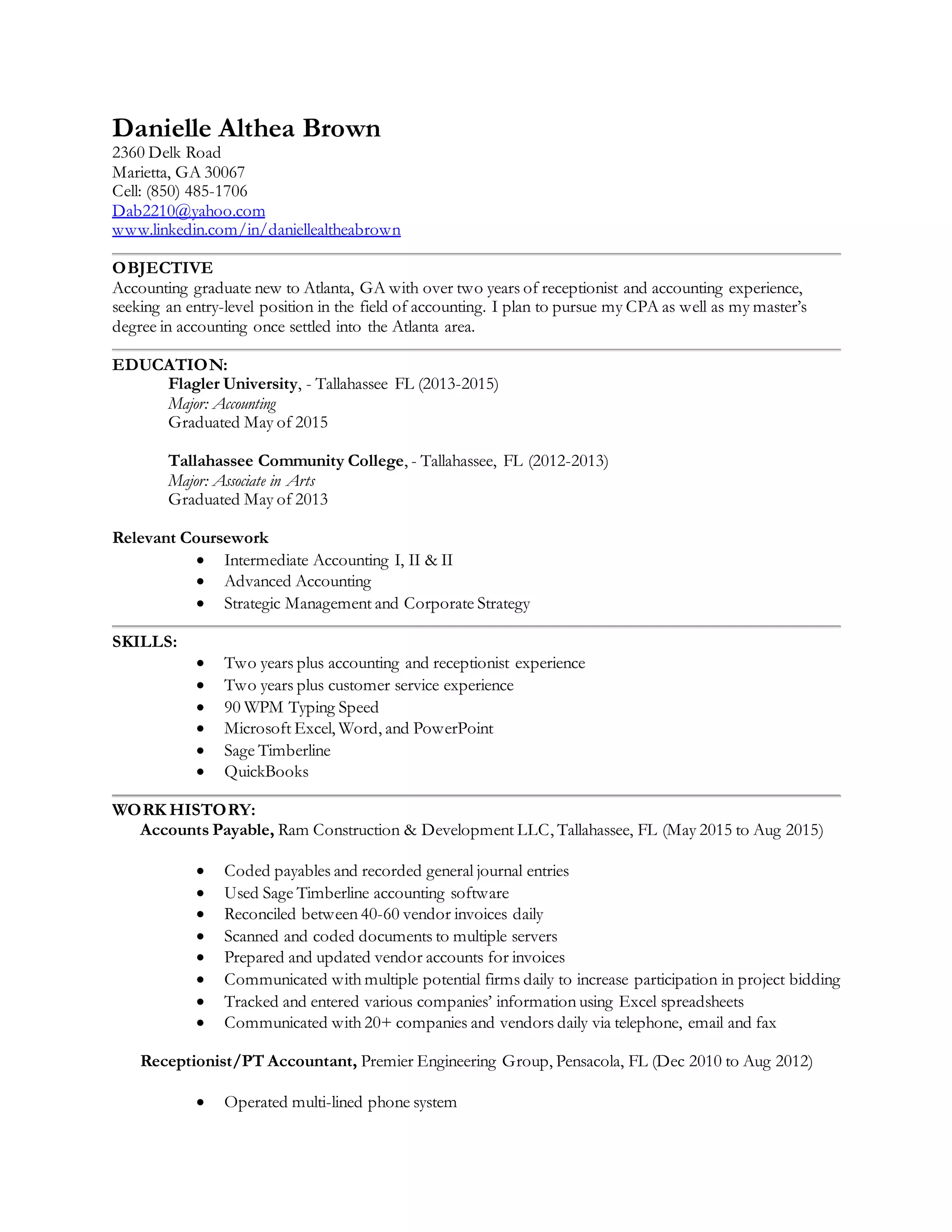 Danielle Brown Resume | PDF