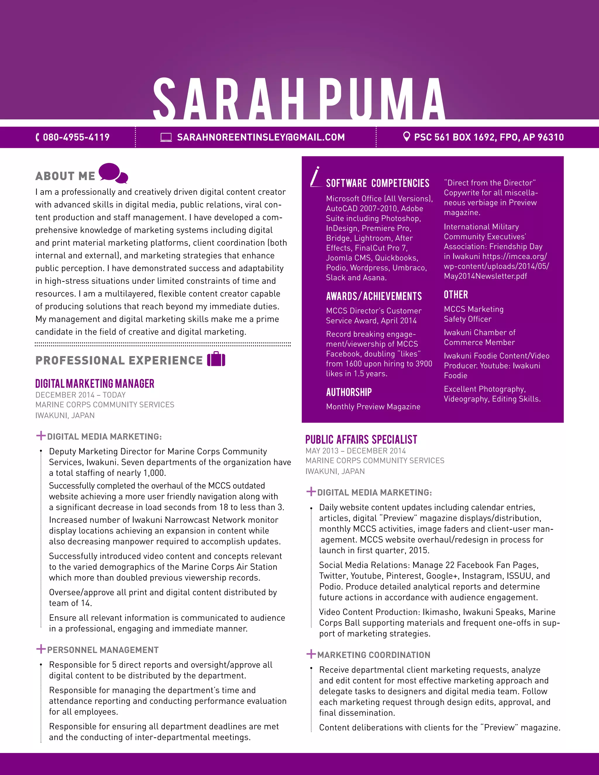 Sarah Puma Resume | PDF