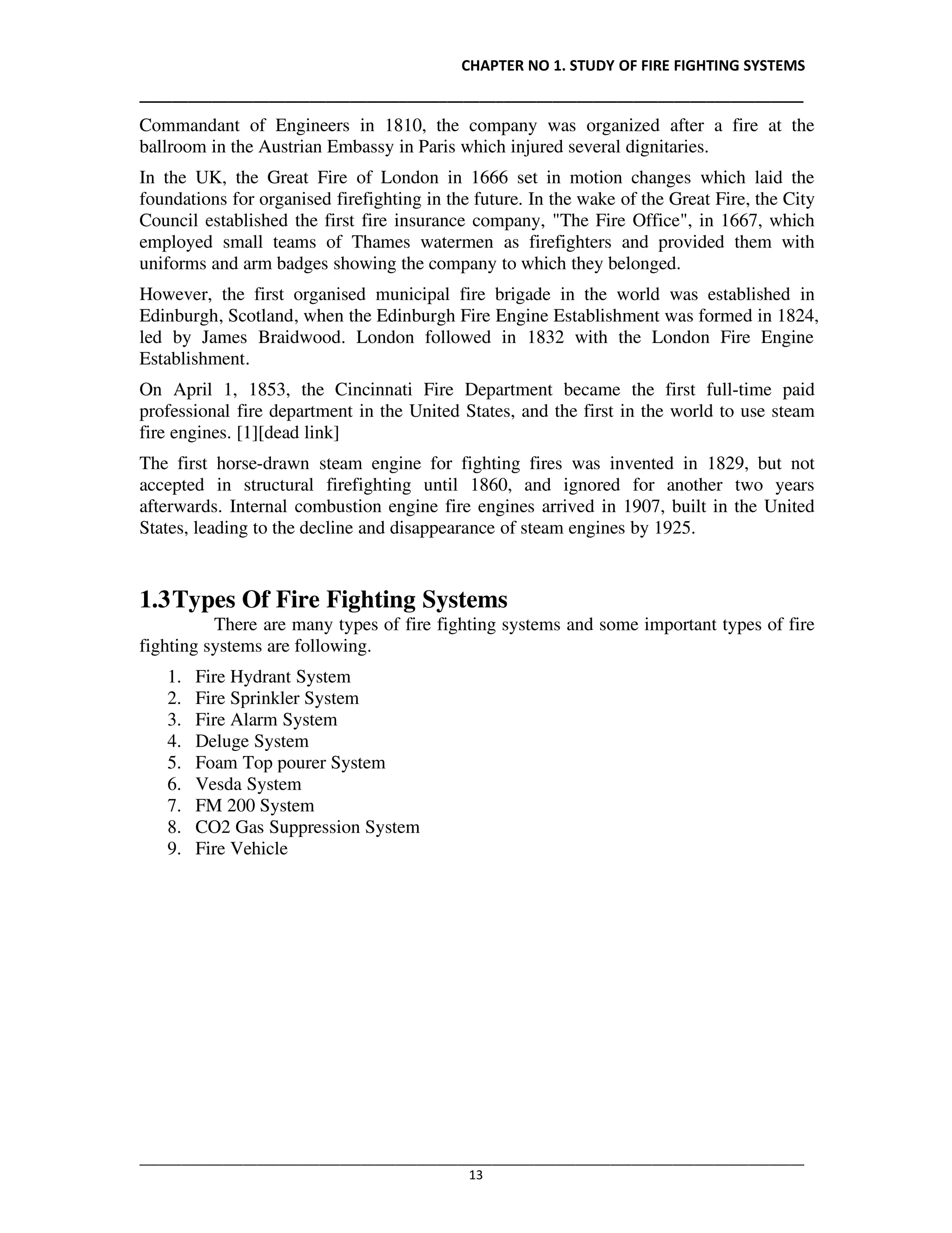 Final Year Project on Fire Fighting systems | PDF