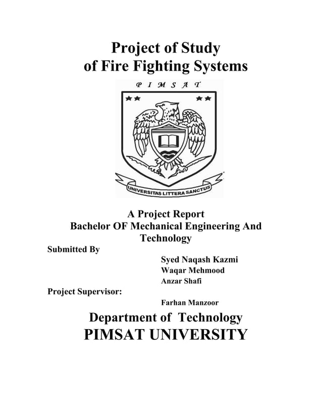 Final Year Project on Fire Fighting systems | PDF | Civil Engineering ...