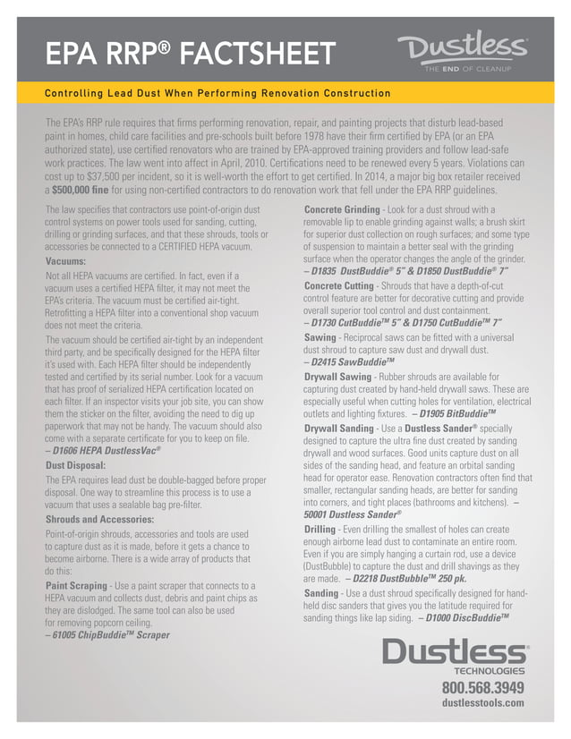 EPA RRP Sheet | PDF