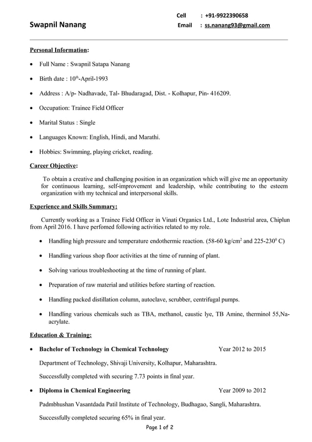 Swapnil Resume (1) | PDF