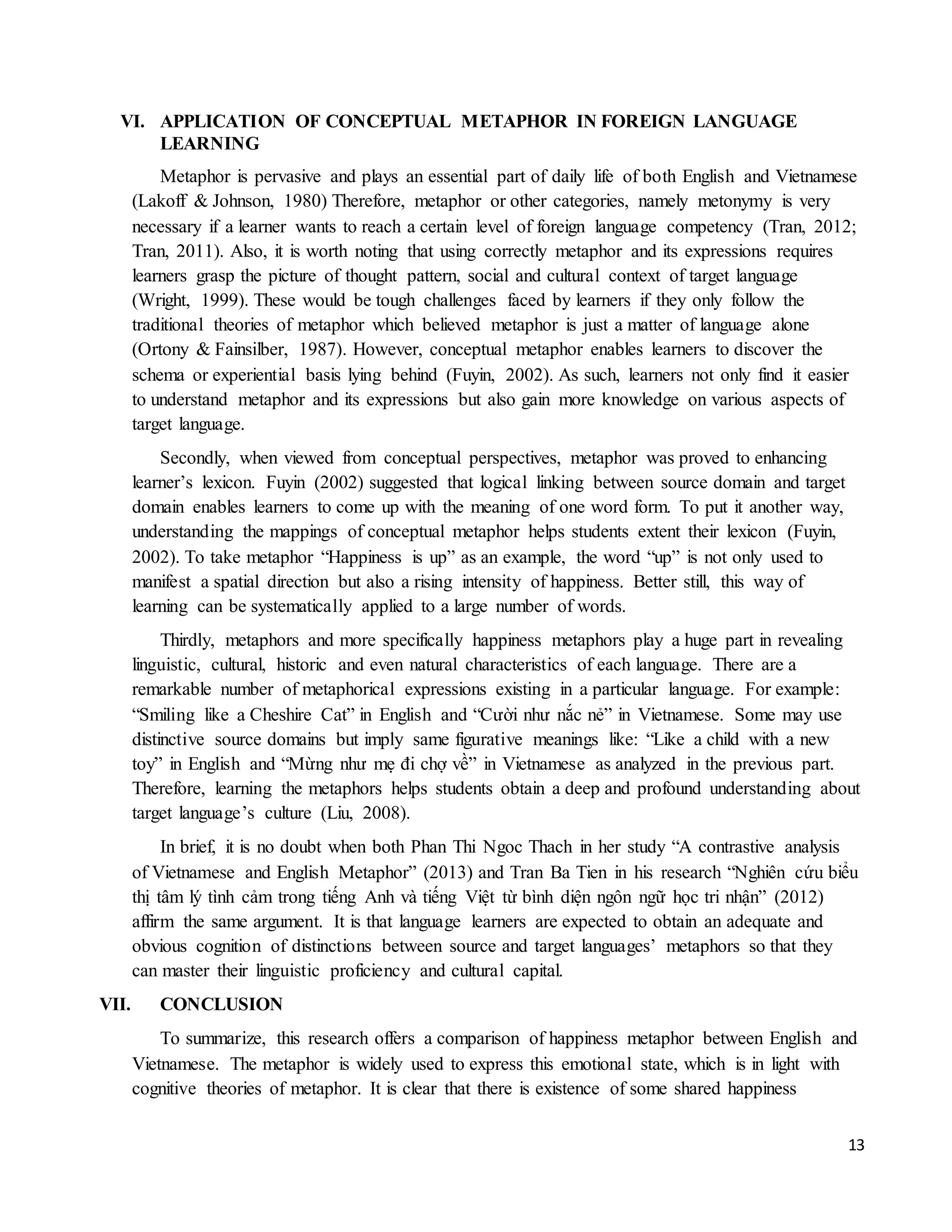 A Comparision of Emotion Metaphors | DOCX