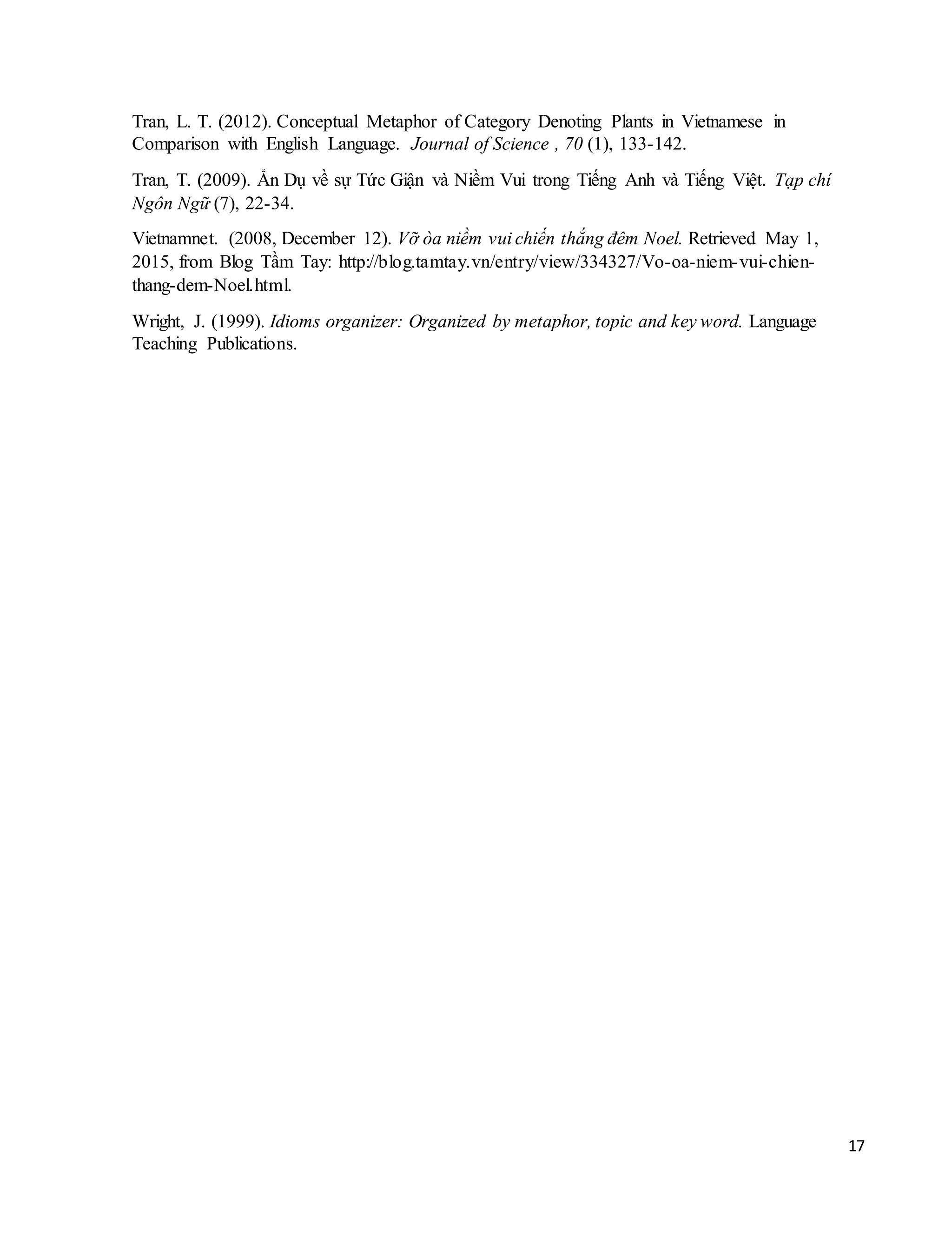 A Comparision of Emotion Metaphors | DOCX