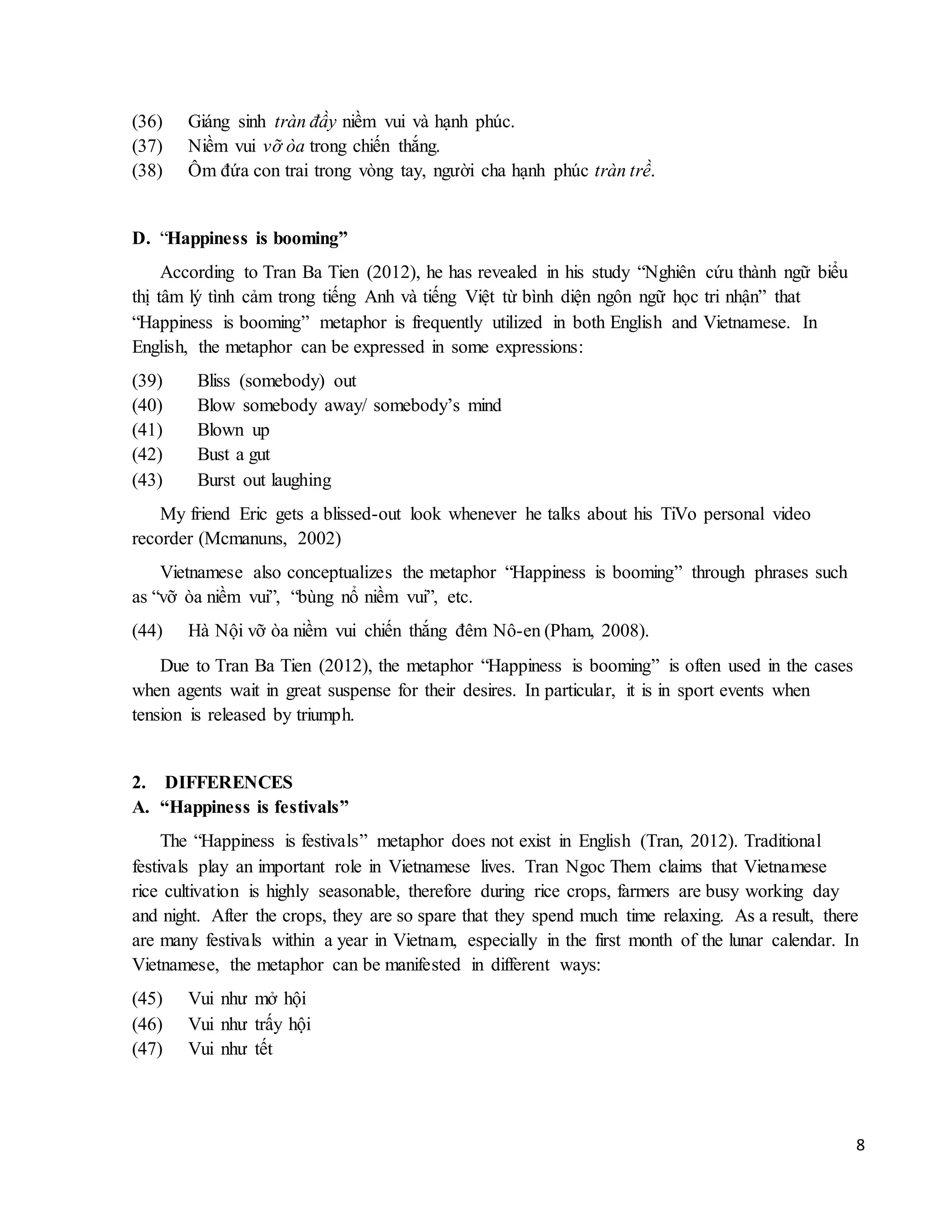 A Comparision of Emotion Metaphors | DOCX
