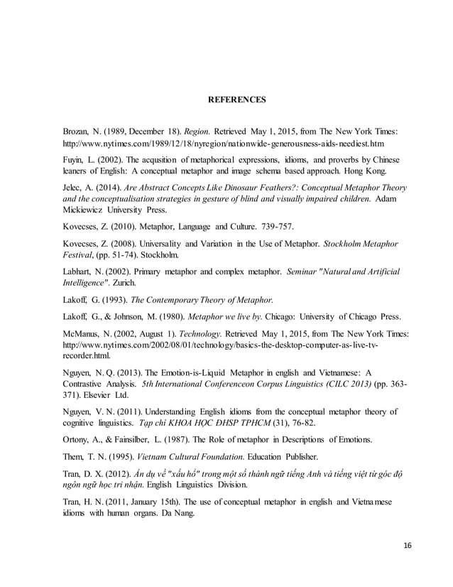 A Comparision of Emotion Metaphors | DOCX