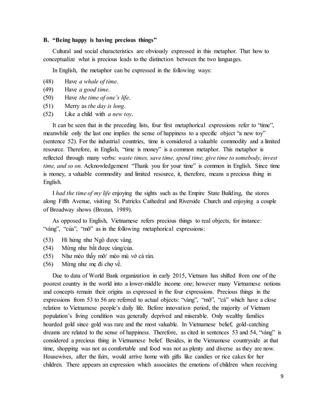 A Comparision of Emotion Metaphors | DOCX