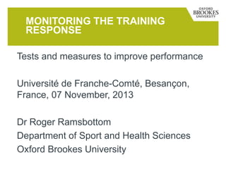 Monitoring training | PPT