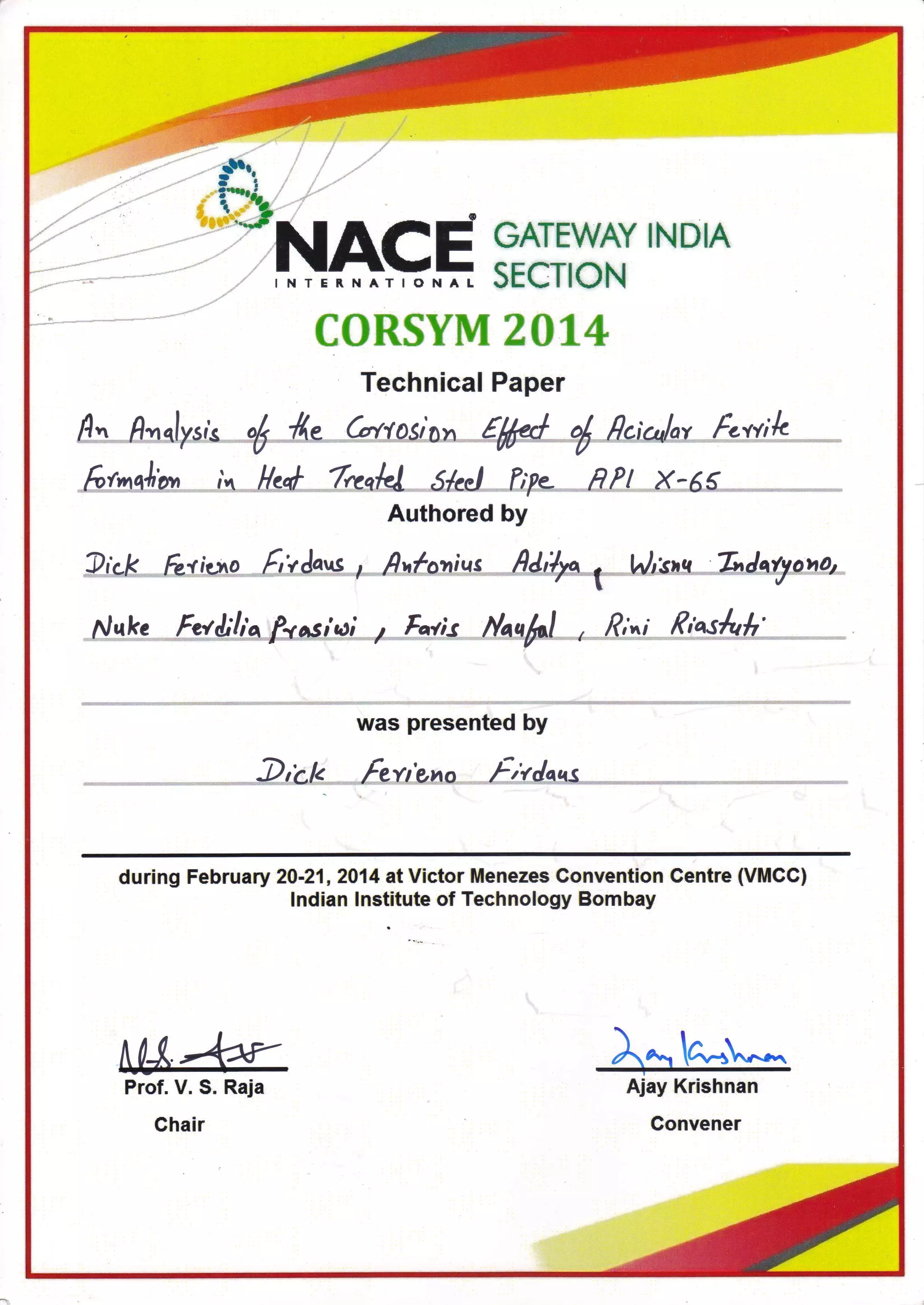 NACE INTERNATIONAL GATEWAY INDIA SECTION_CORSYM 2014_Technical Paper | PDF