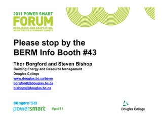 BCH2011_Day1_EM Training & Tools_Thor Borgford_Steven Bishop | PDF