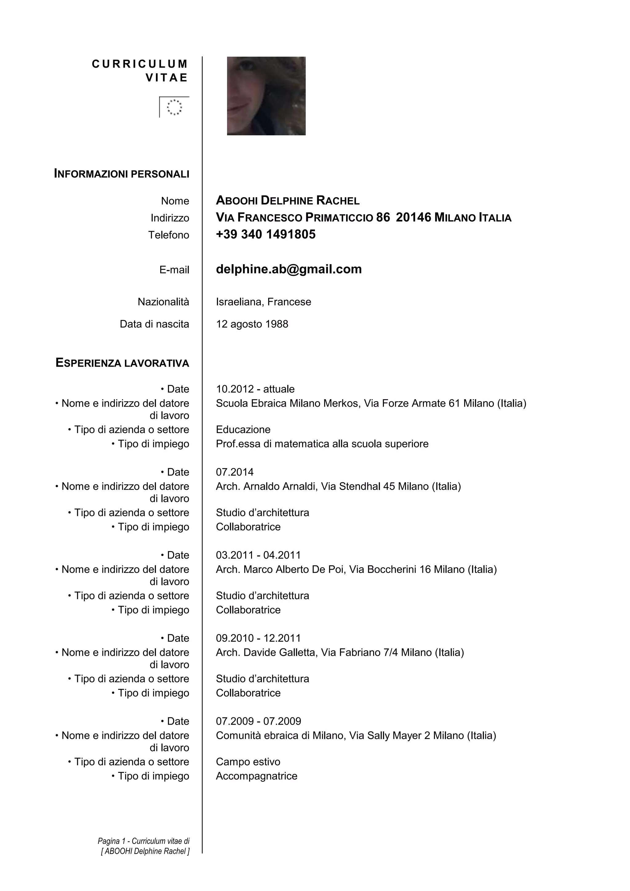 CV Delphine_ita | PDF