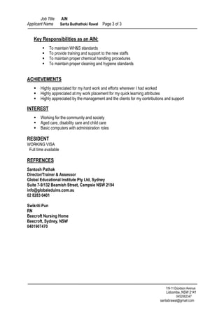 Resume | PDF | Eldercare | Family and Relationships