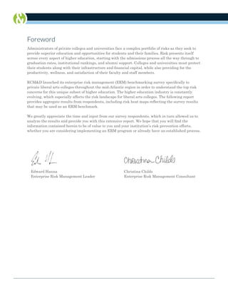Excerpt from RCM&D's Enterprise Risk Management at Private Liberal Arts ...