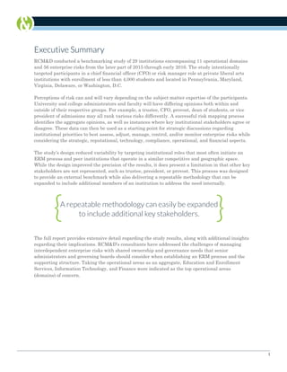 Excerpt from RCM&D's Enterprise Risk Management at Private Liberal Arts ...