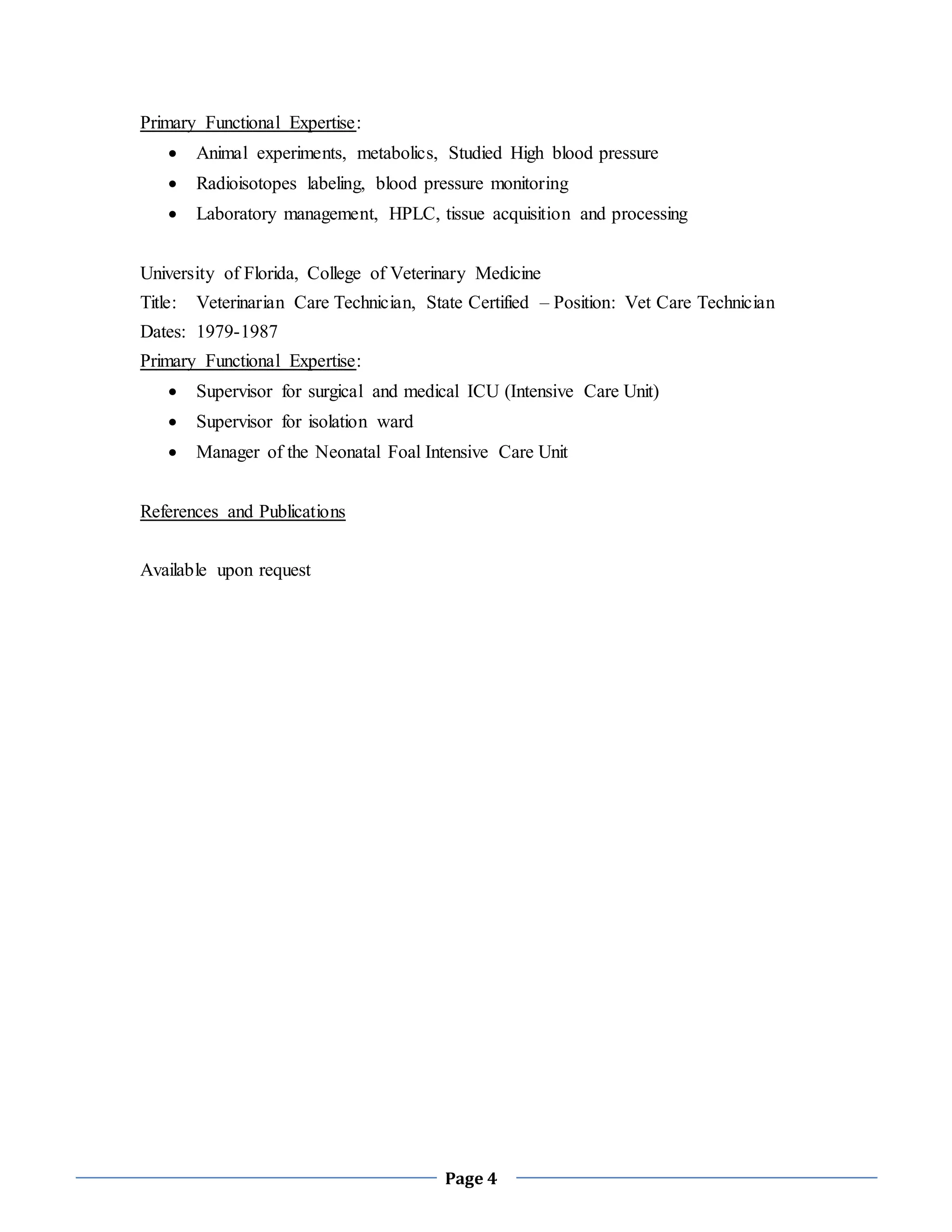 Pat's professional resume 2015 | DOCX | Biological Sciences | Science
