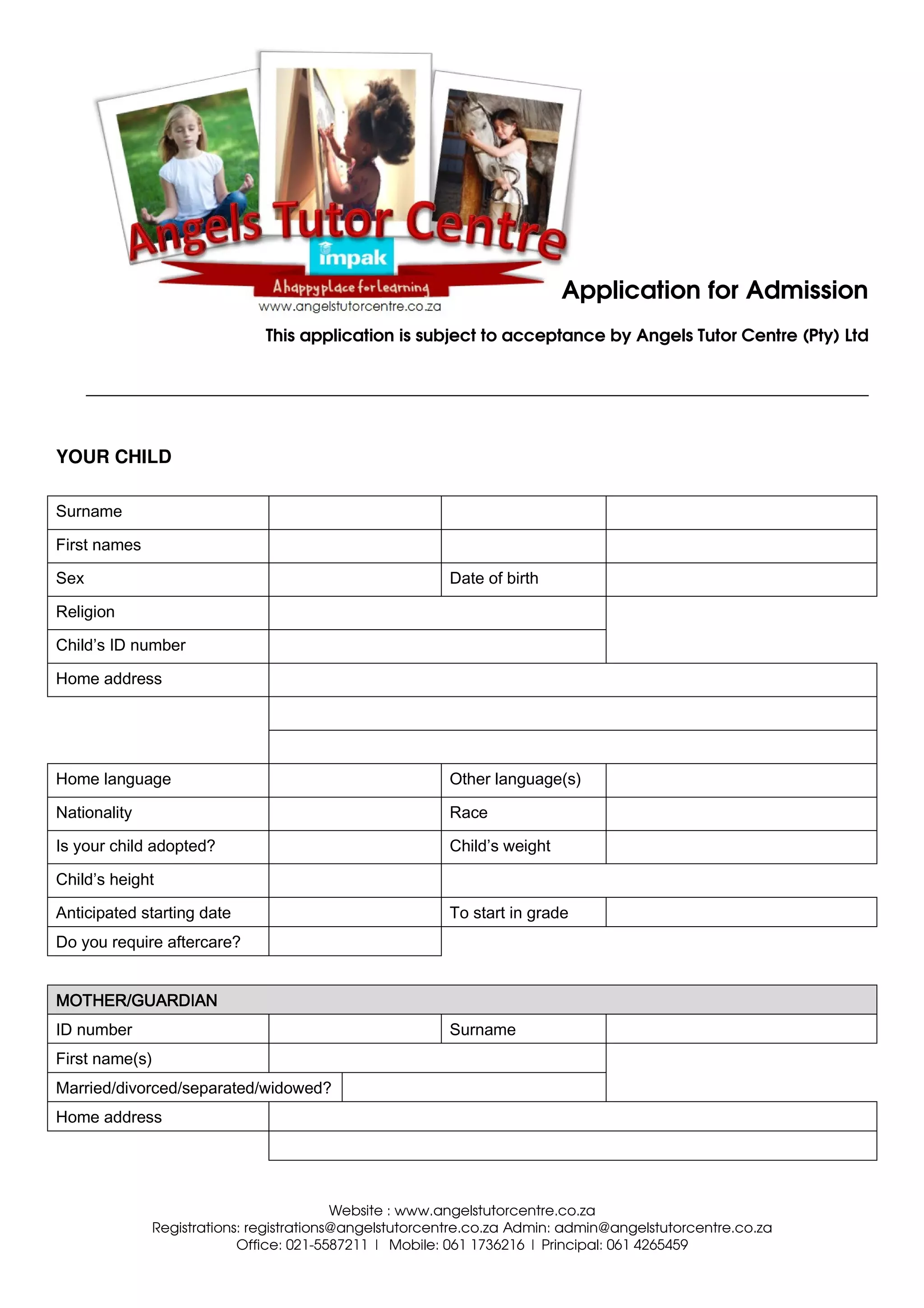 APPLICATION FOR ADMISSION TO ATC | PDF