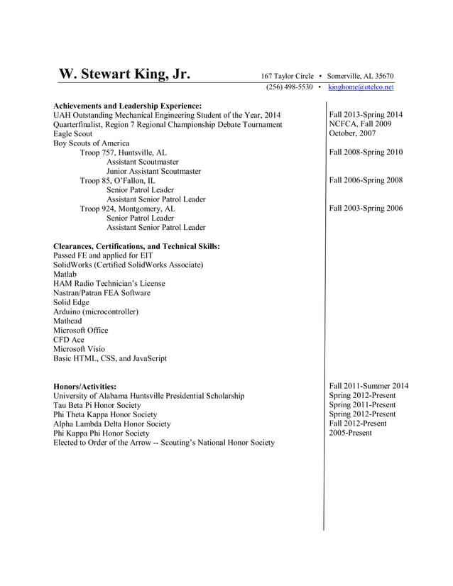 STEWART_KING_RESUME_NoSecretClearance | PDF