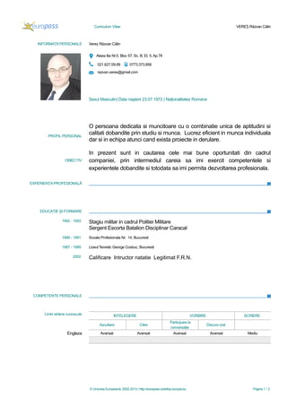 CV Razvan Veres (1) | PDF | Free Download