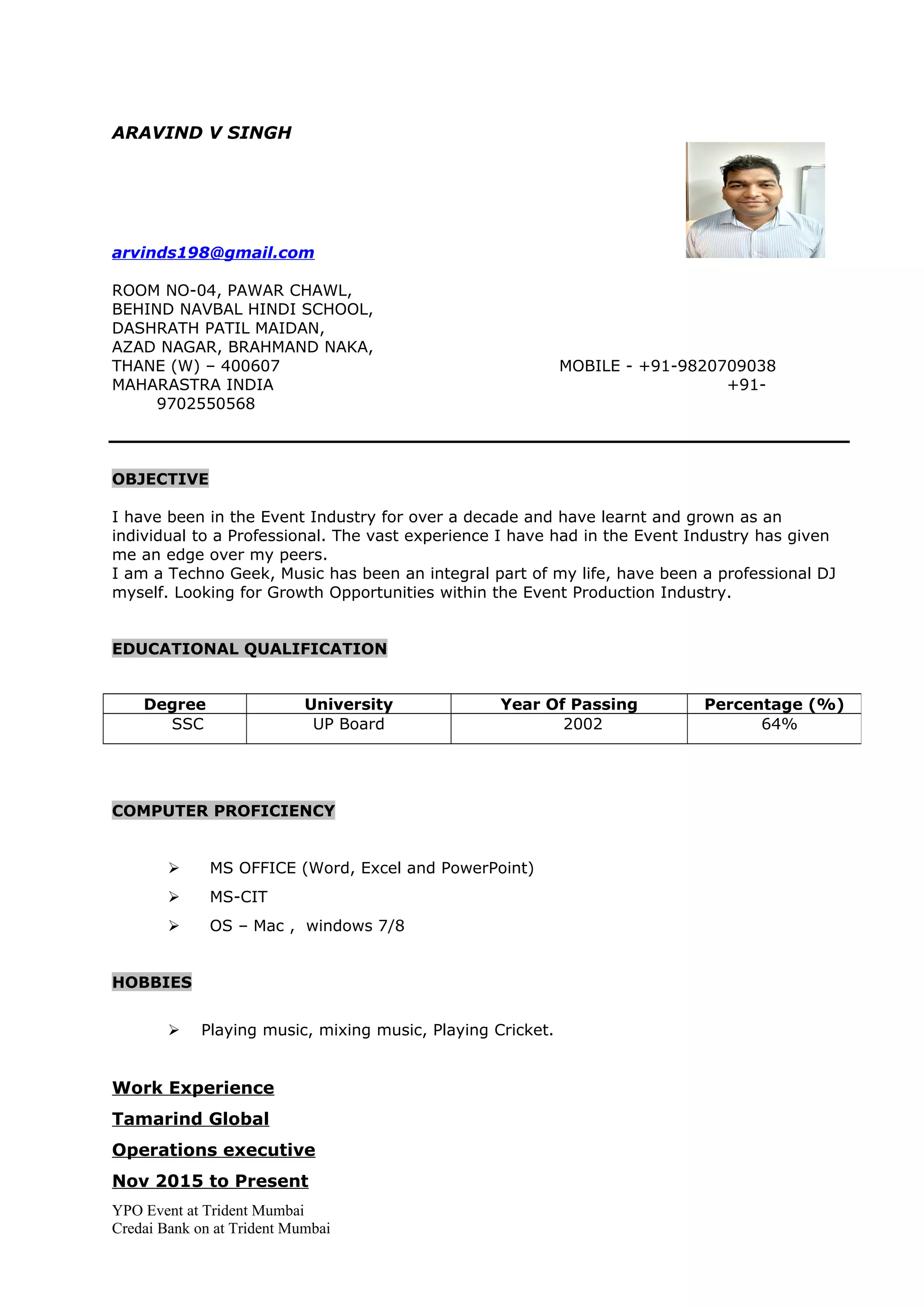Arvind_Resume | DOC