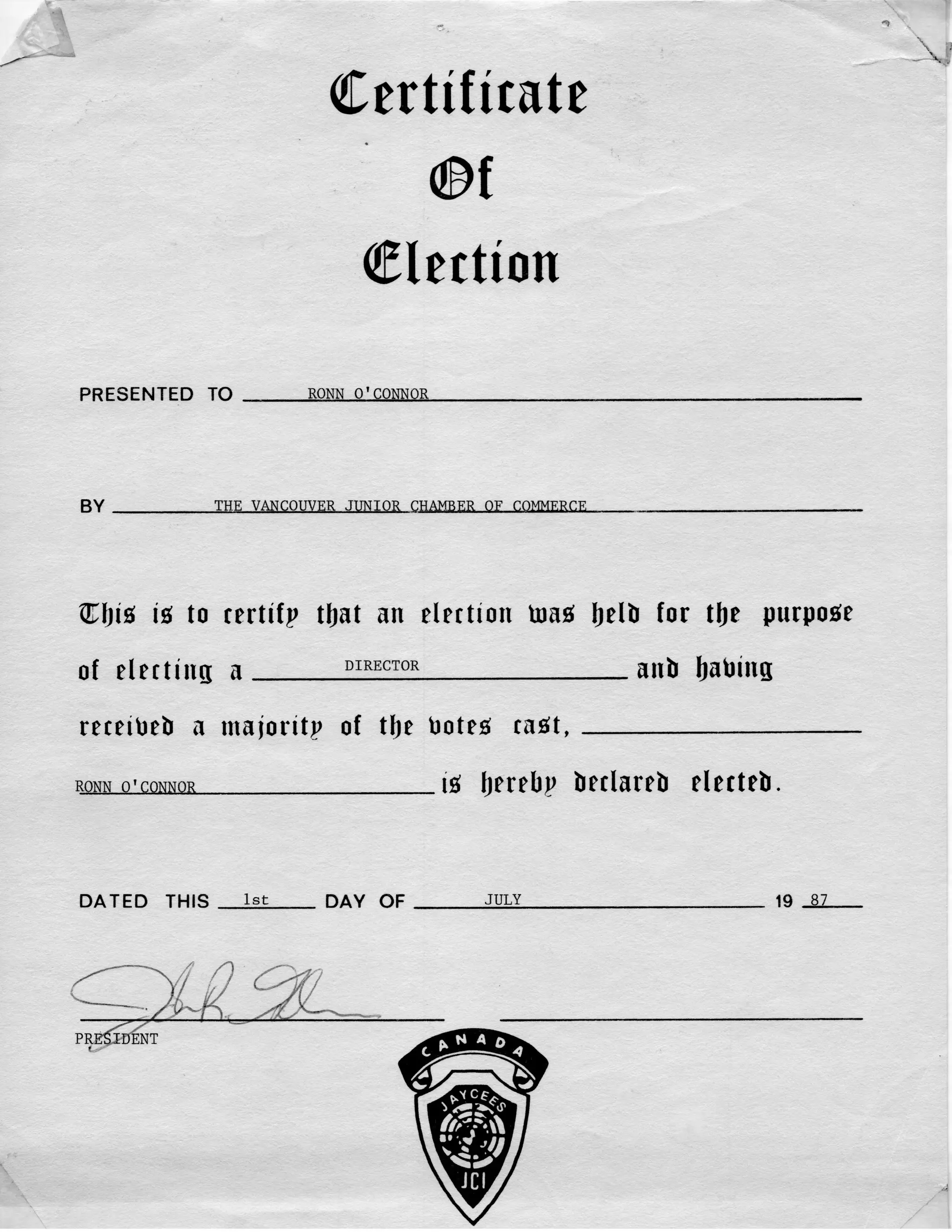 JC's-ElectionCertificate | PDF