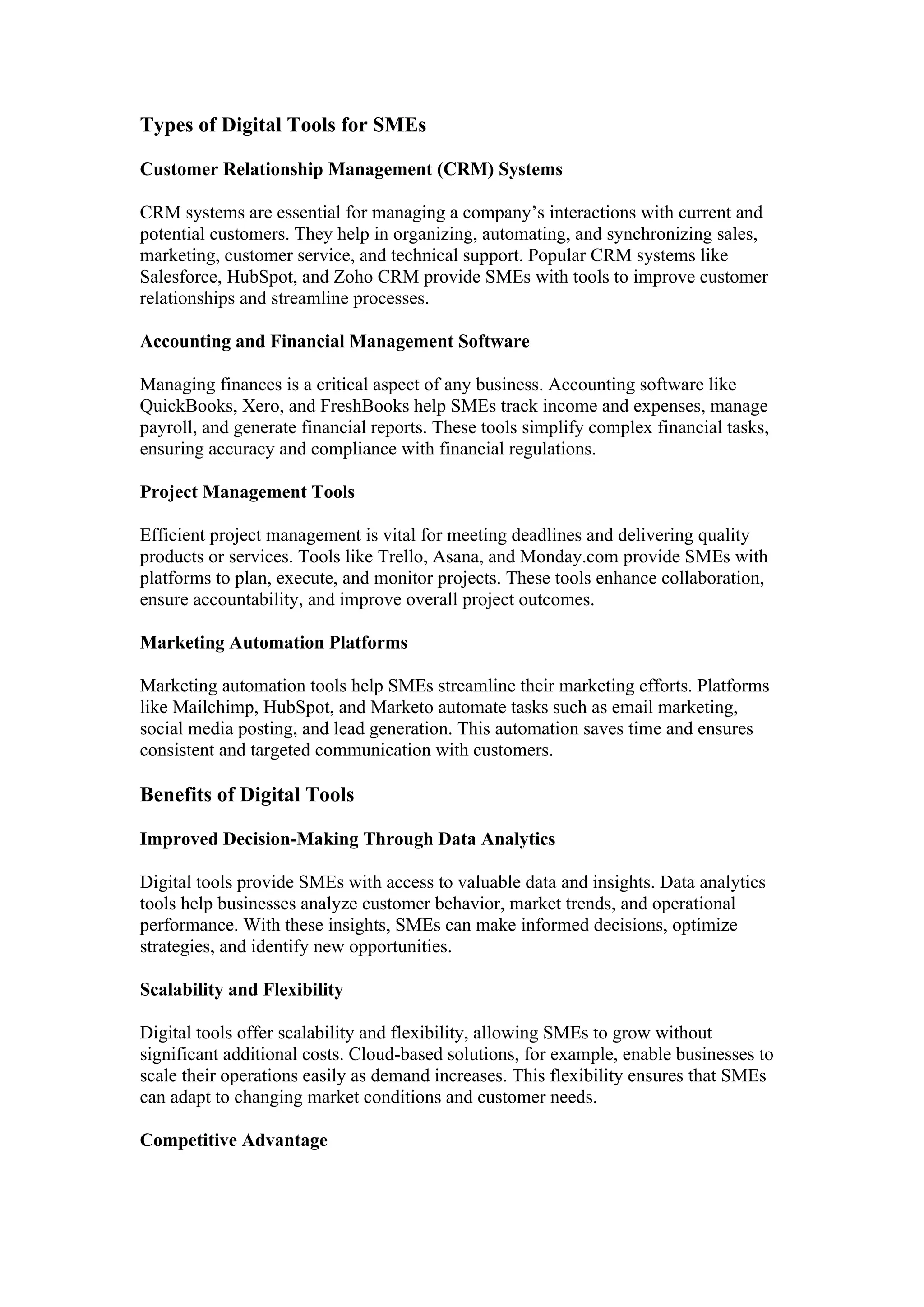 Understanding the Role of Digital Tools in SME Growth | DOCX