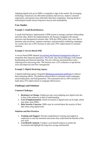 Understanding the Role of Digital Tools in SME Growth | DOCX