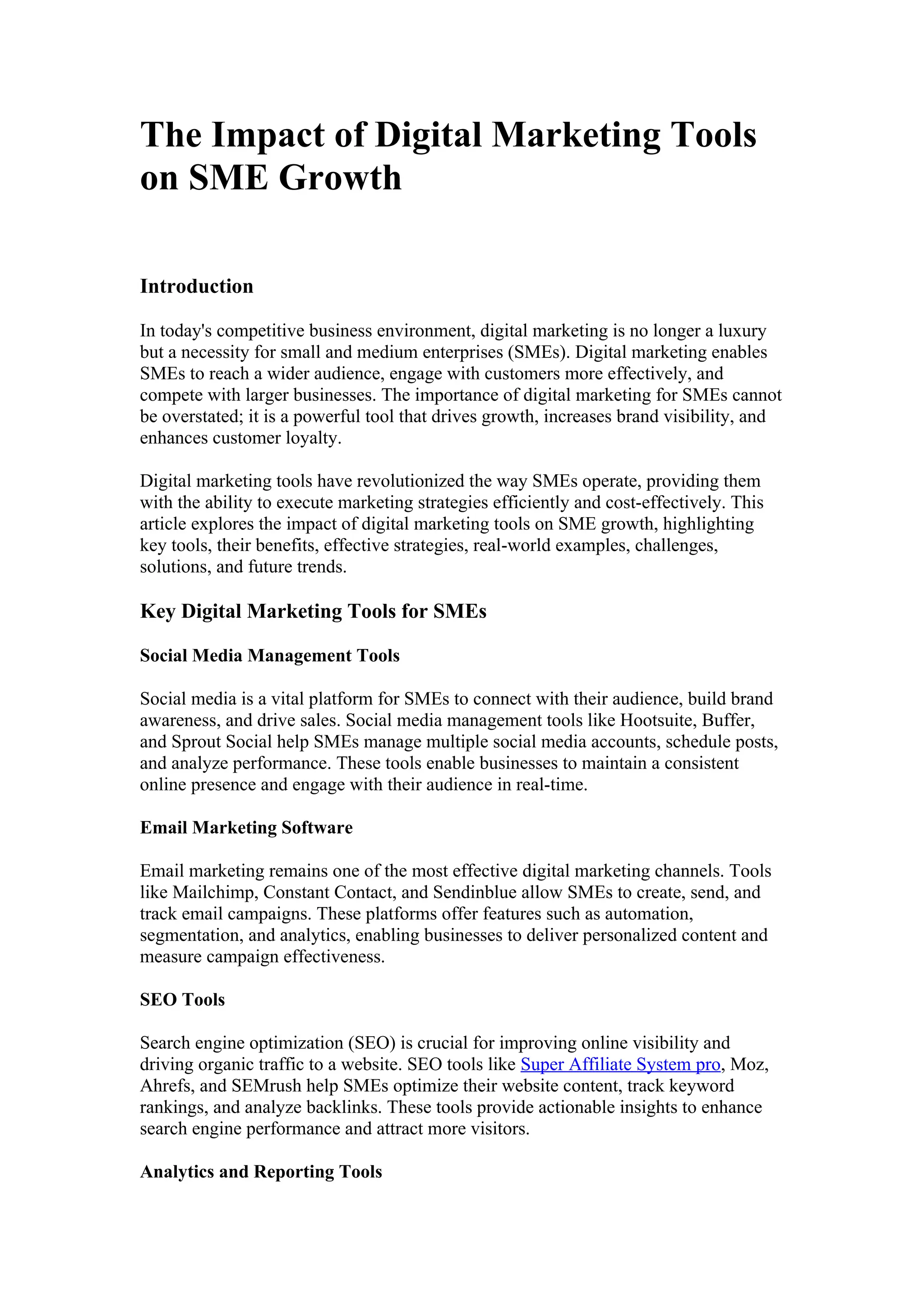 The Impact of Digital Marketing Tools on SME Growth | PDF