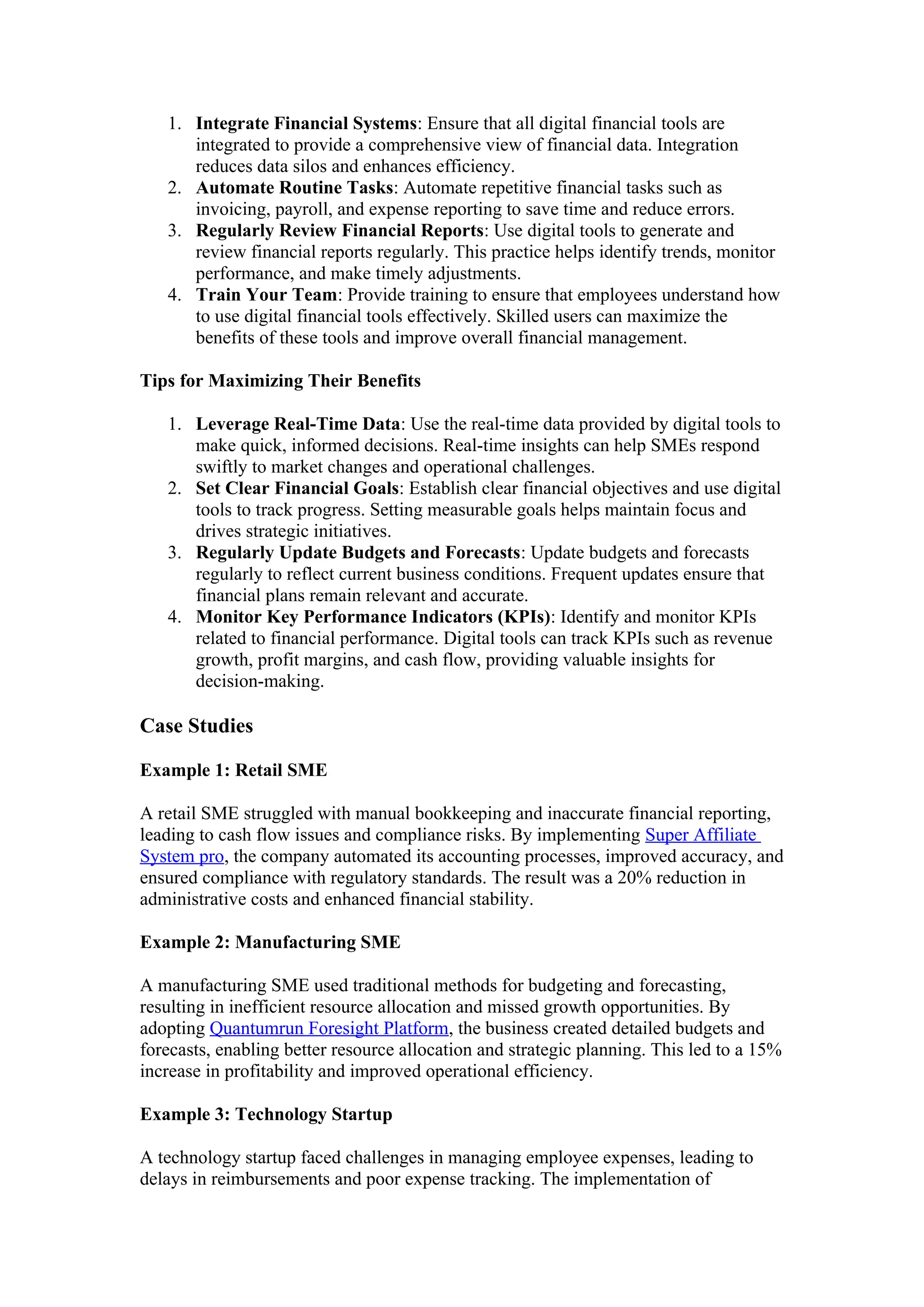 Leveraging Digital Tools for Financial Management in SMEs | PDF