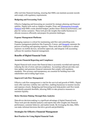Leveraging Digital Tools for Financial Management in SMEs | PDF