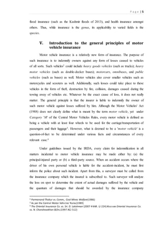 MOTOR VEHICLE INSURANCE Research Paper | DOCX
