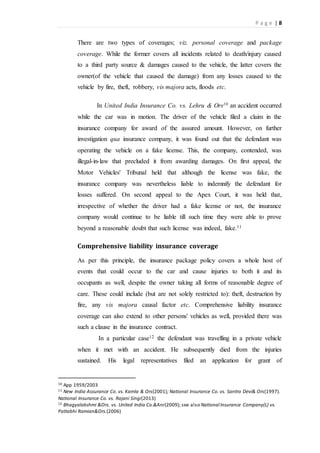 MOTOR VEHICLE INSURANCE Research Paper | DOCX