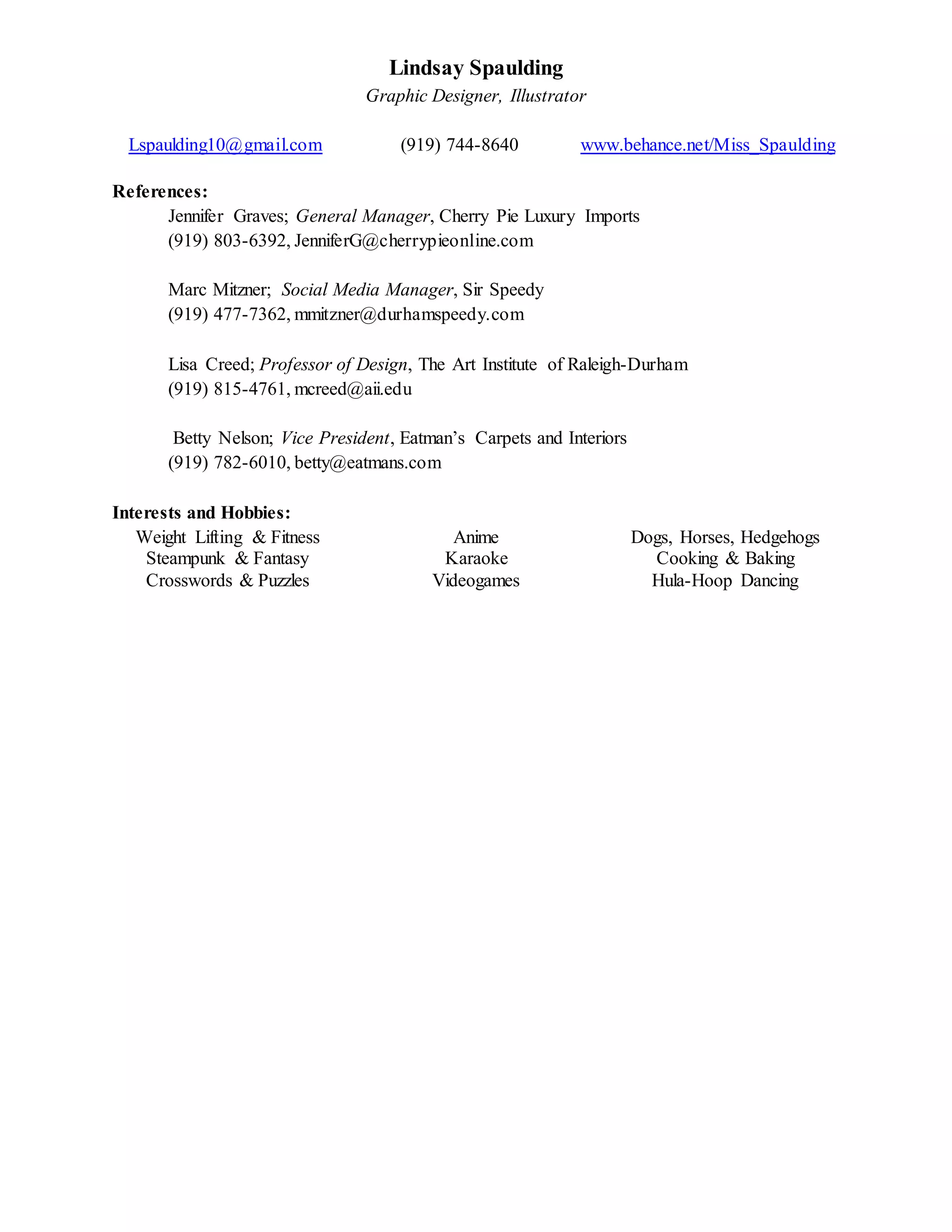 Resume Lindsay Spaulding | DOCX