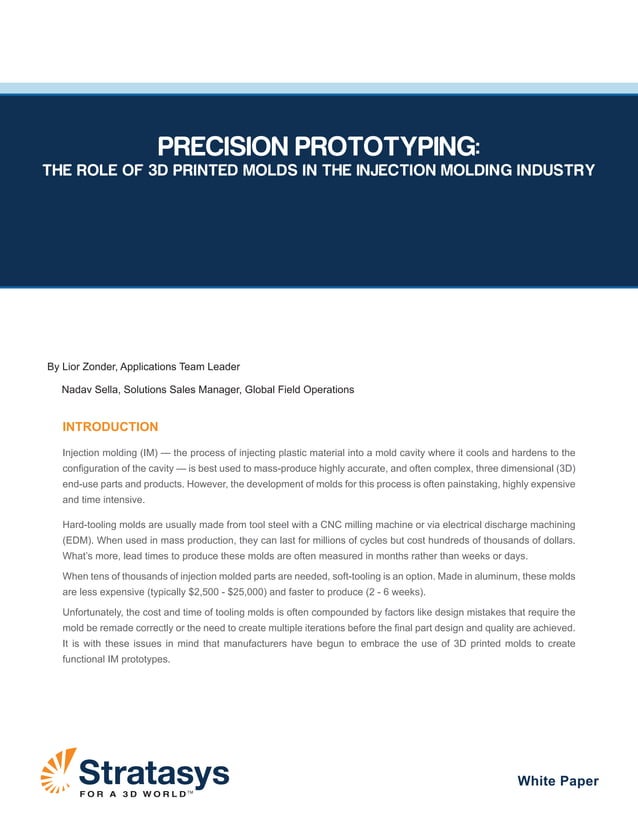 Stratasys White Paper - Injection Molding | PDF